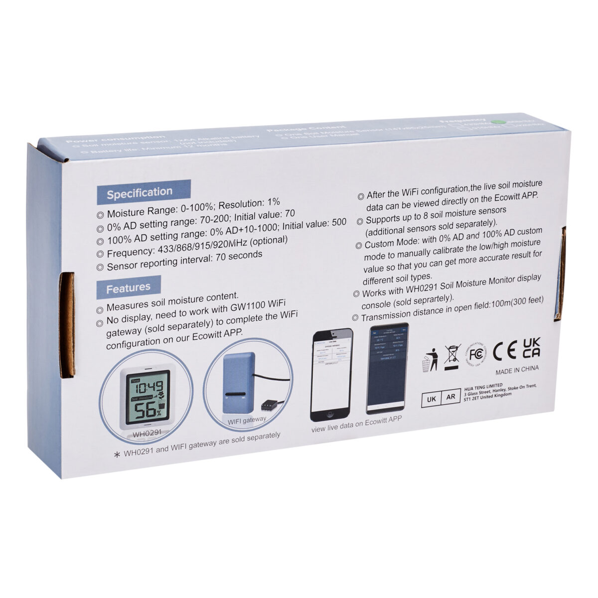 Ecowitt Bodemvochtsensor - Plant Care Tools