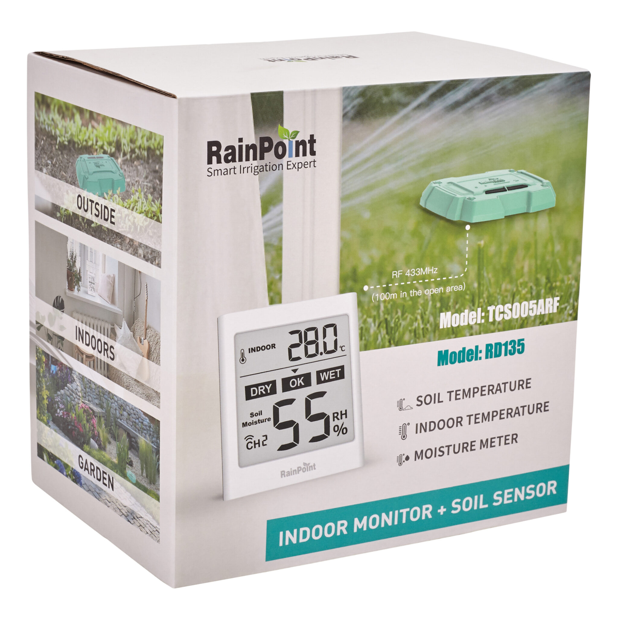 Wireless soil moisture monitor with sensor - Plant Care Tools