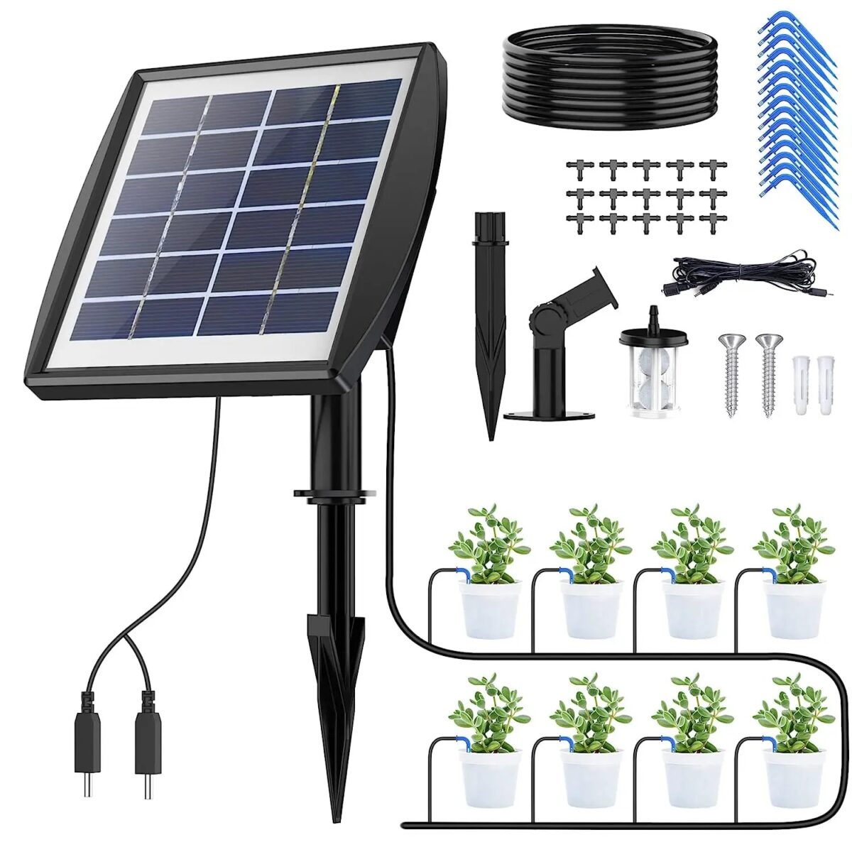 Solar-powered automatic irrigation system for 10 potted plants - Plant ...
