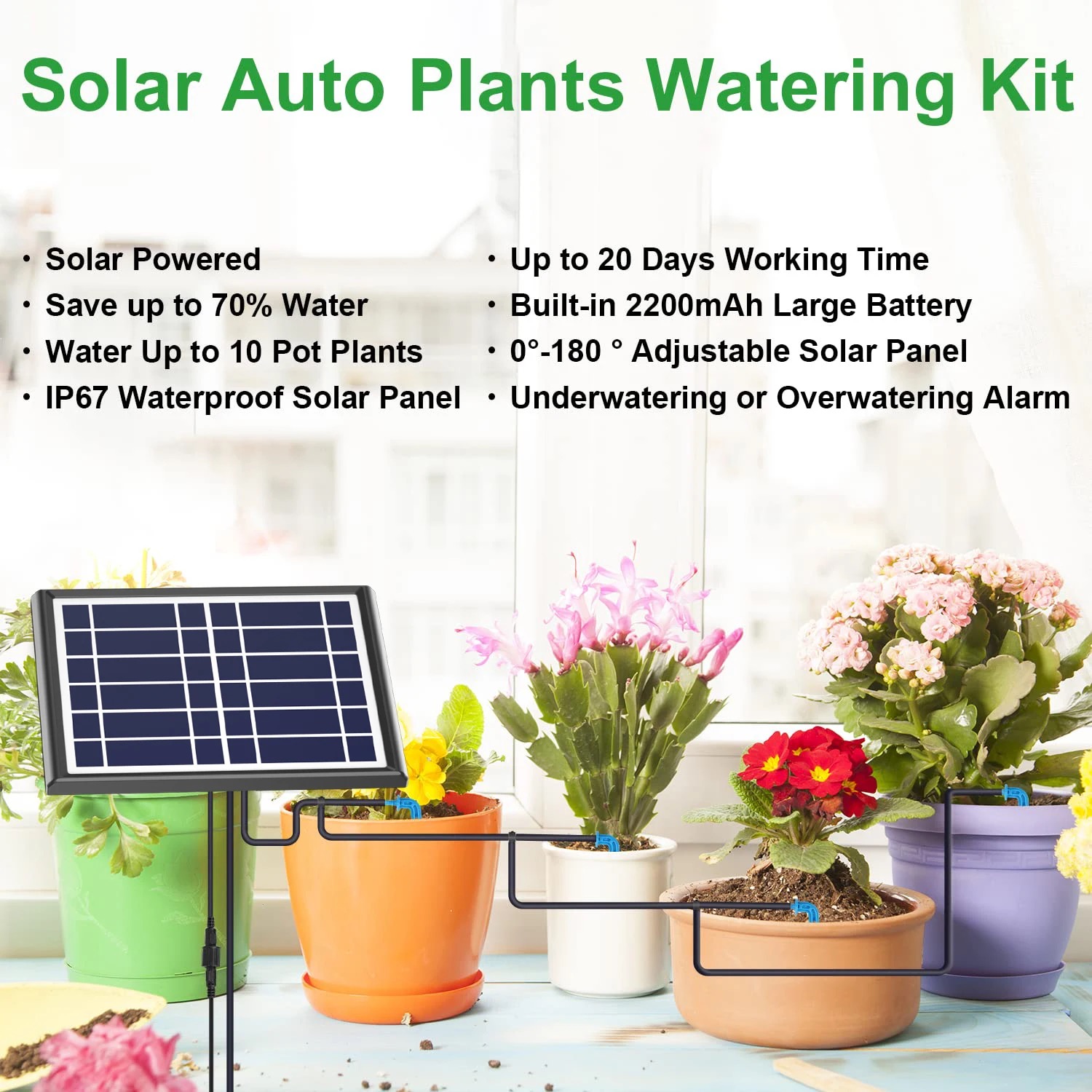 Solar-powered automatic irrigation system for 30 potted plants - Plant ...