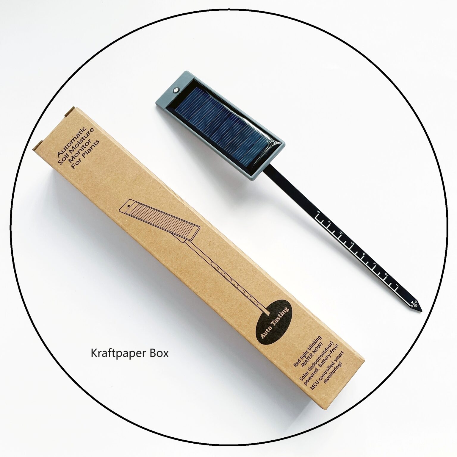 Soil moisture sensor: chargeable by sunlight and artificial light ...