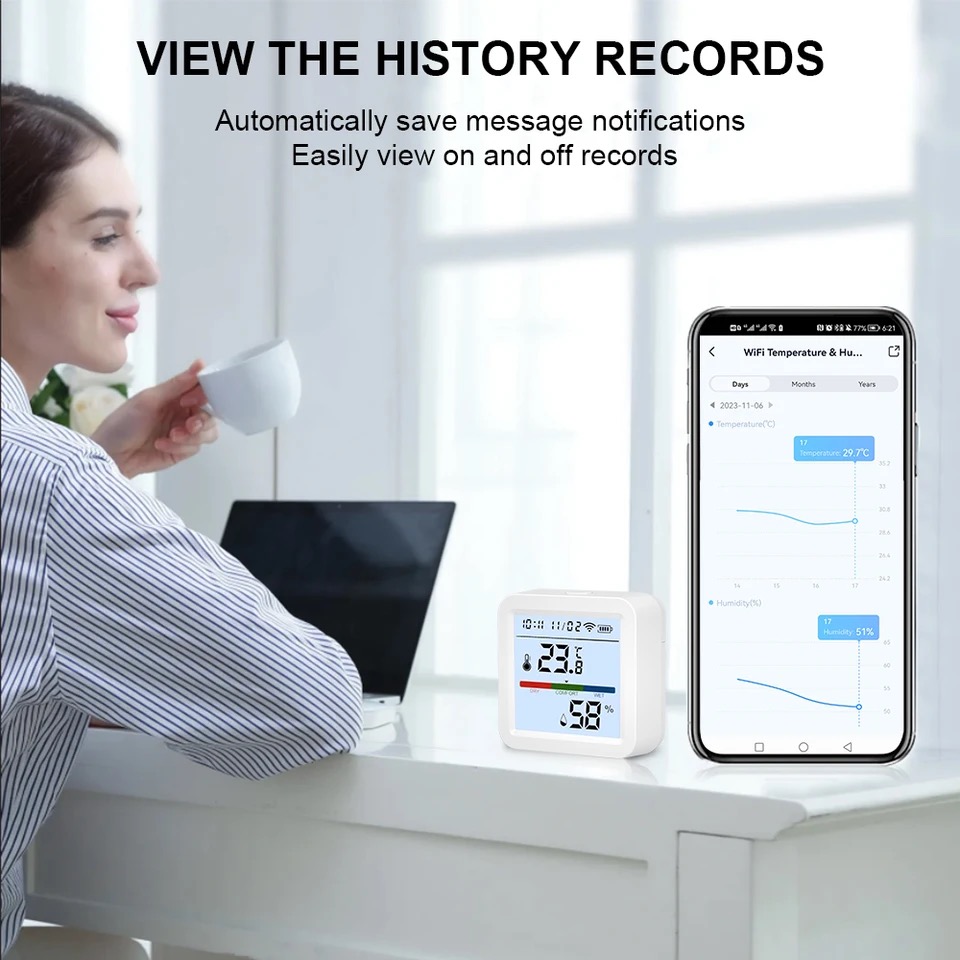 WiFi sensor temperature and humidity with Tuya Smart Life APP - Plant ...