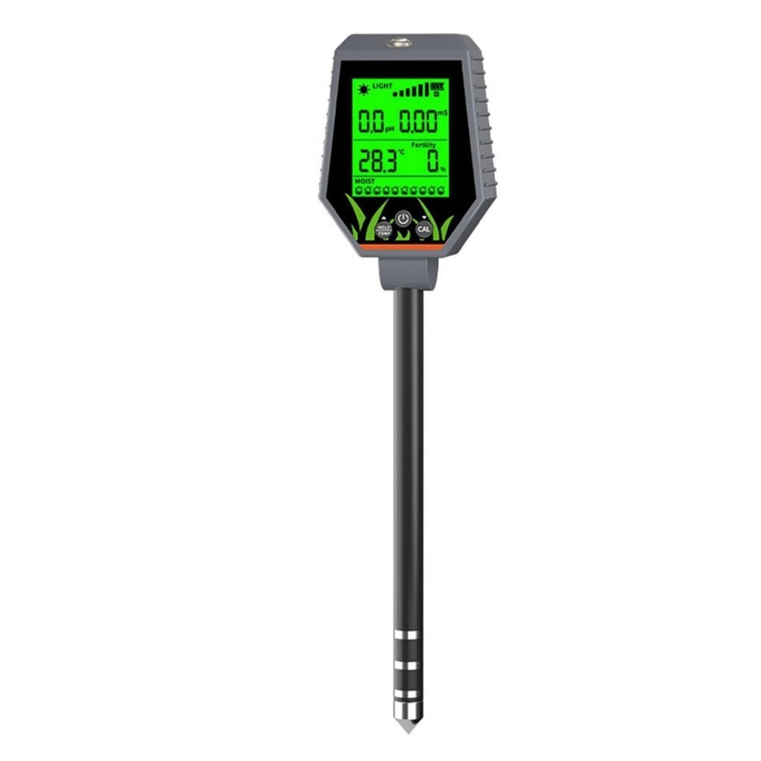 6-in-1 Digital tester for soil and liquids - pH, EC, light, moisture ...
