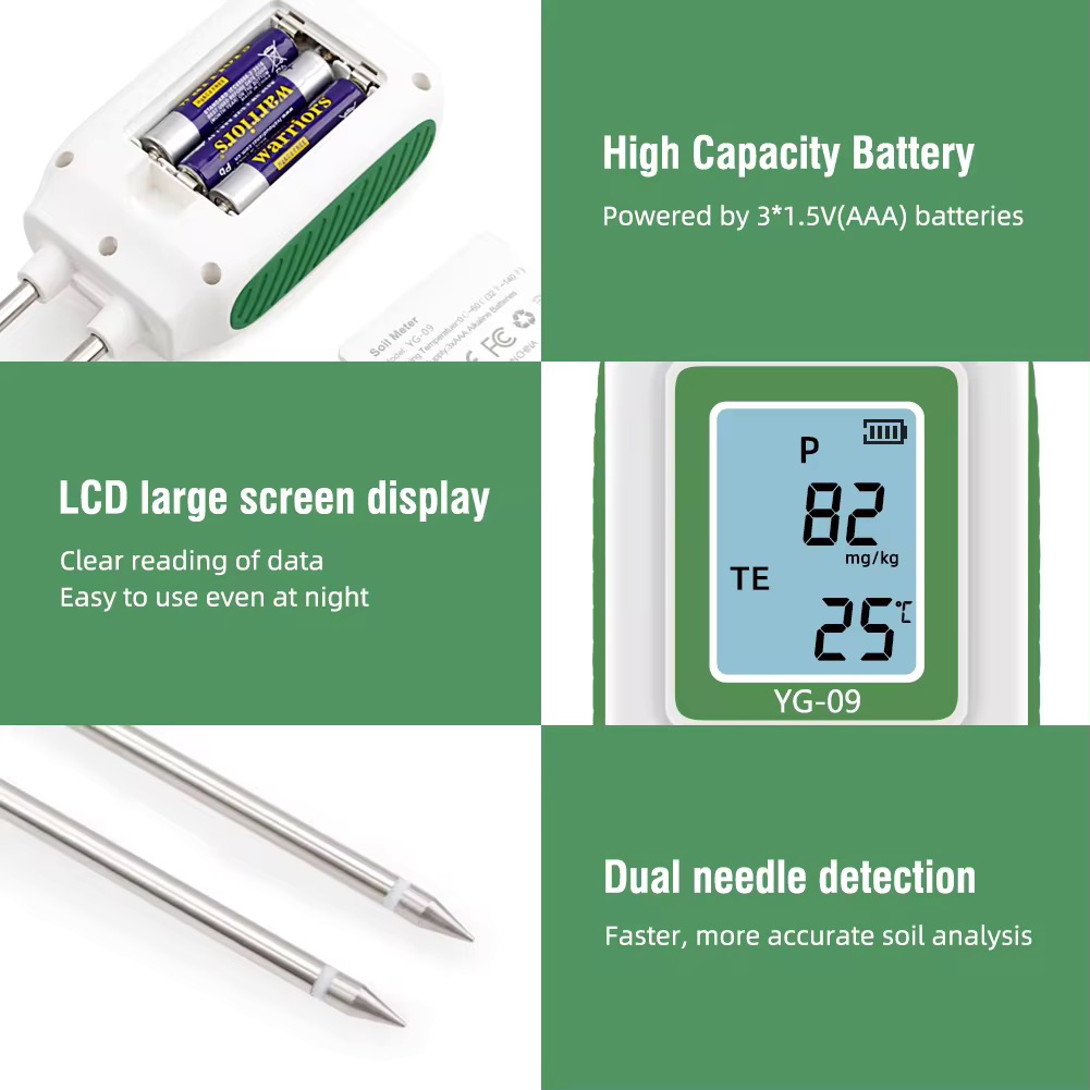 Testeur de sol : azote, phosphore, potassium (NPK) et température ...